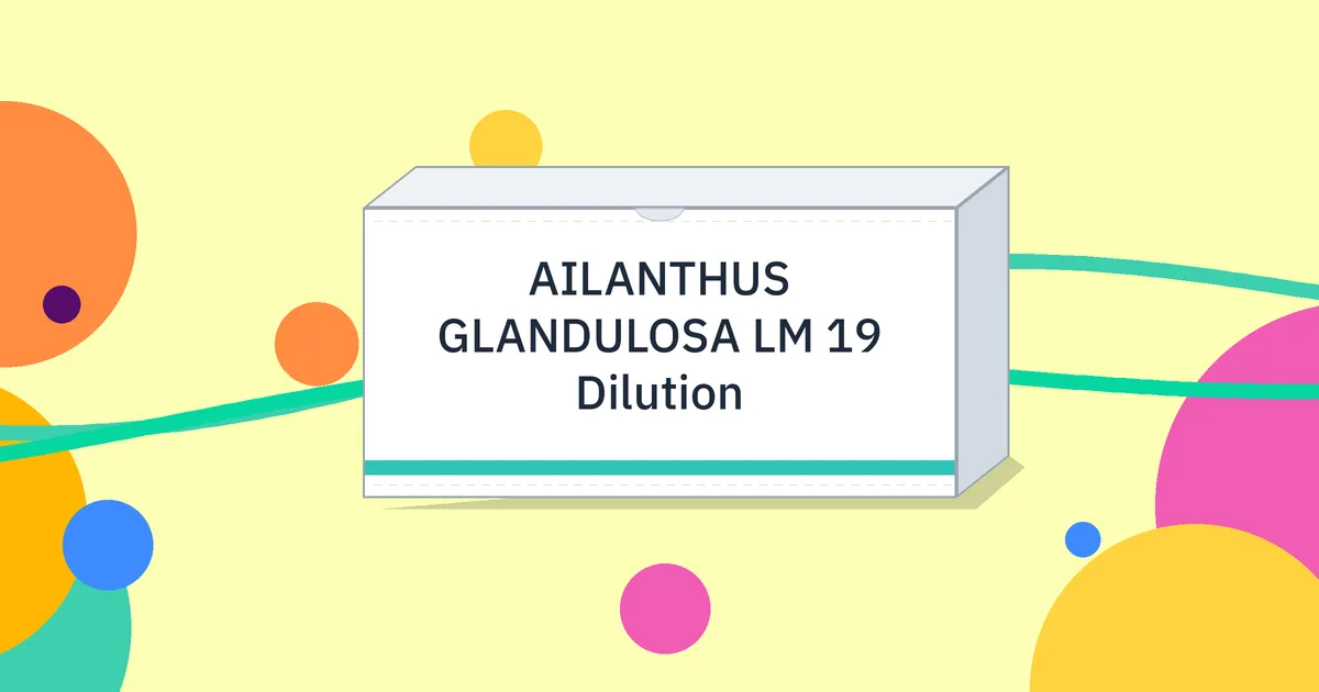 Symbolbild: Packung mit der Aufschrift AILANTHUS GLANDULOSA LM 19 Dilution (PZN 13307941) – Verfügbarkeit und Bezug in Apotheken in Frankfurt am Main