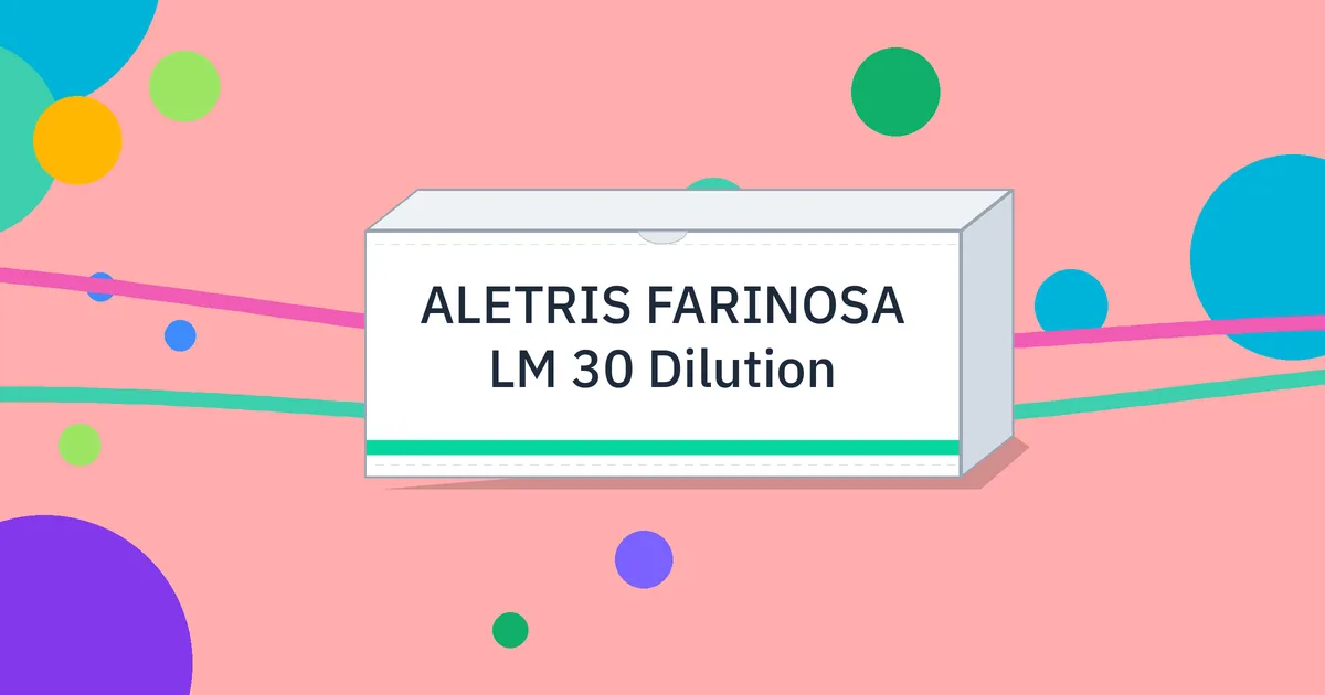 Symbolbild: Packung mit der Aufschrift ALETRIS FARINOSA LM 30 Dilution (PZN 13309897) – Verfügbarkeit und Bezug in Apotheken in Frankfurt am Main