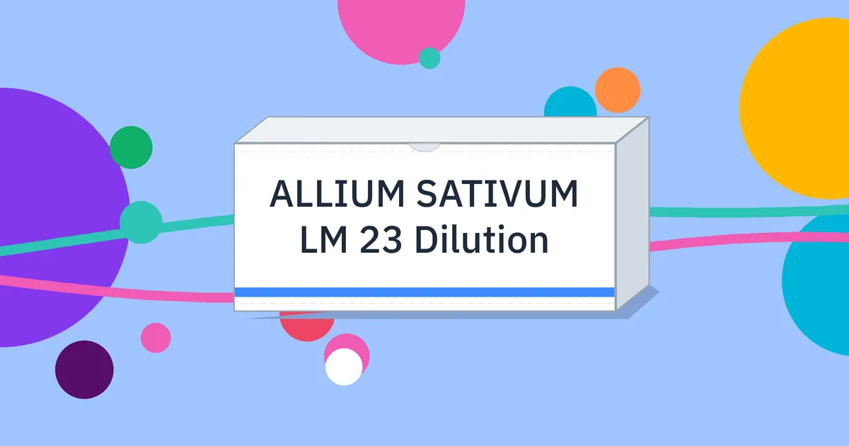 Symbolbild: Packung mit der Aufschrift ALLIUM SATIVUM LM 23 Dilution (PZN 13311687) – Verfügbarkeit und Bezug in Apotheken in Frankfurt am Main