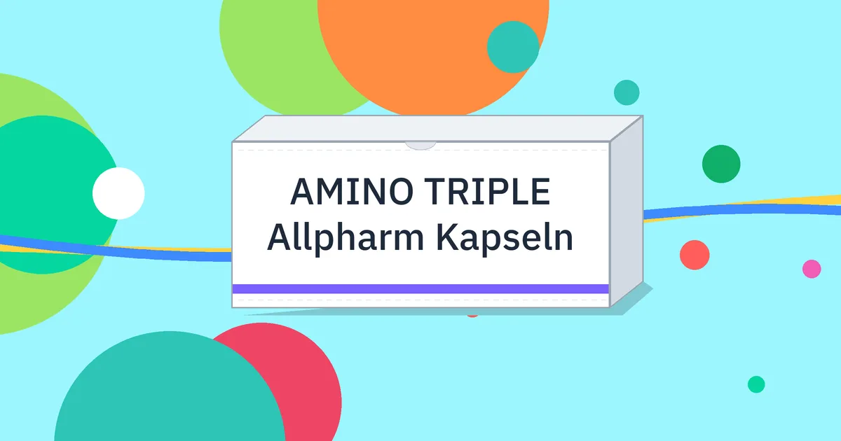 Symbolbild: Packung mit der Aufschrift AMINO TRIPLE Allpharm Kapseln (PZN 13978262) – Verfügbarkeit und Bezug in Apotheken in Frankfurt am Main