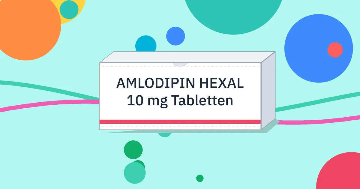 Symbolbild: Packung mit der Aufschrift AMLODIPIN HEXAL 10 mg Tabletten (PZN 07018902) – Verfügbarkeit und Bezug in Apotheken in Frankfurt am Main