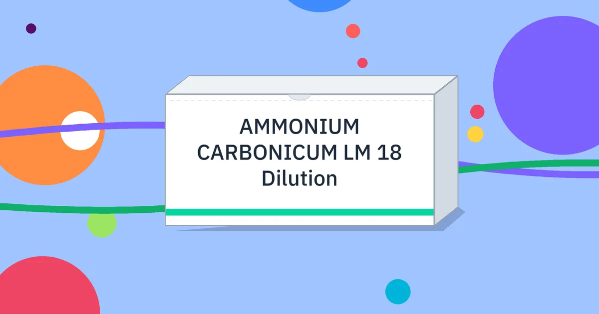 Symbolbild: Packung mit der Aufschrift AMMONIUM CARBONICUM LM 18 Dilution (PZN 07539021) – Verfügbarkeit und Bezug in Apotheken in Frankfurt am Main