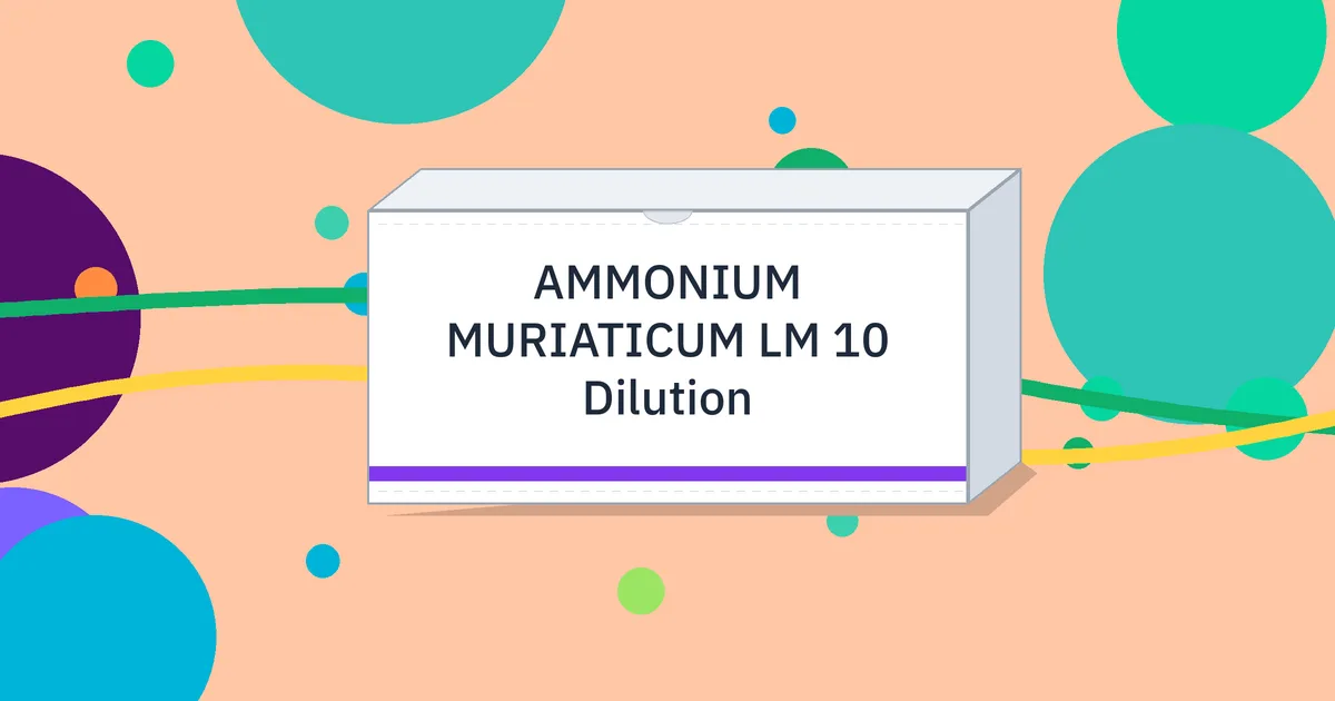 Symbolbild: Packung mit der Aufschrift AMMONIUM MURIATICUM LM 10 Dilution (PZN 12761046) – Verfügbarkeit und Bezug in Apotheken in Frankfurt am Main