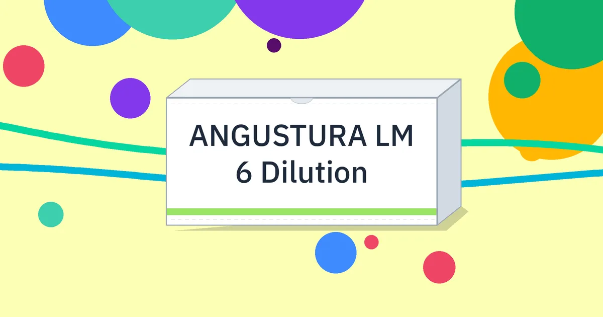 Symbolbild: Packung mit der Aufschrift ANGUSTURA LM 6 Dilution (PZN 13368374) – Verfügbarkeit und Bezug in Apotheken in Frankfurt am Main