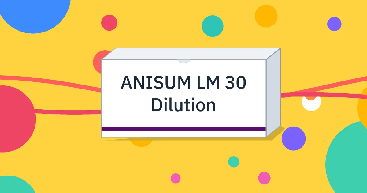 Symbolbild: Packung mit der Aufschrift ANISUM LM 30 Dilution (PZN 12763105) – Verfügbarkeit und Bezug in Apotheken in Frankfurt am Main