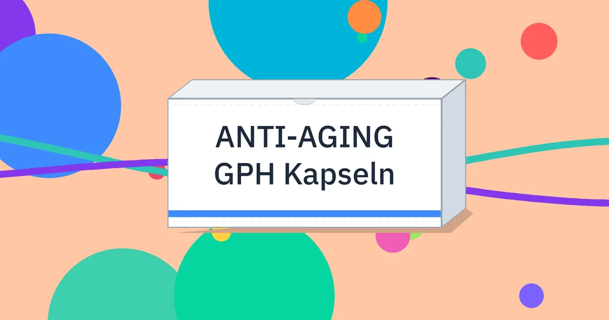 Symbolbild: Packung mit der Aufschrift ANTI-AGING GPH Kapseln (PZN 01160390) – Verfügbarkeit und Bezug in Apotheken in Frankfurt am Main