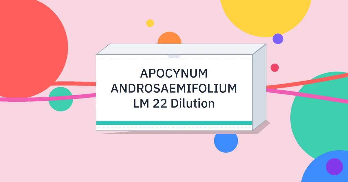 Symbolbild: Packung mit der Aufschrift APOCYNUM ANDROSAEMIFOLIUM LM 22 Dilution (PZN 13380470) – Verfügbarkeit und Bezug in Apotheken in Frankfurt am Main