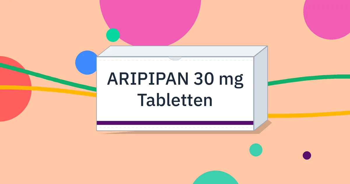Symbolbild: Packung mit der Aufschrift ARIPIPAN 30 mg Tabletten (PZN 10770880) – Verfügbarkeit und Bezug in Apotheken in Frankfurt am Main