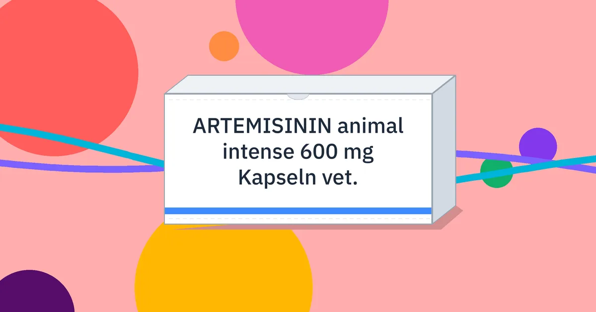 Symbolbild: Packung mit der Aufschrift ARTEMISININ animal intense 600 mg Kapseln vet. (PZN 18466839) – Verfügbarkeit und Bezug in Apotheken in Frankfurt am Main