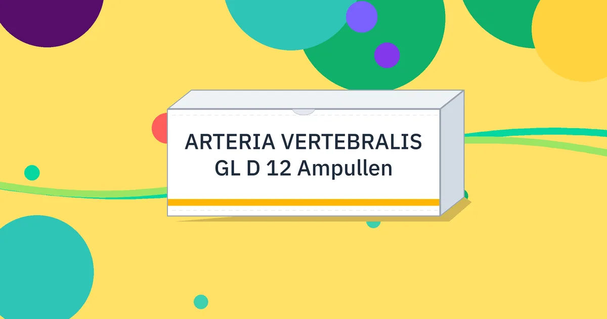 Symbolbild: Packung mit der Aufschrift ARTERIA VERTEBRALIS GL D 12 Ampullen (PZN 02905805) – Verfügbarkeit und Bezug in Apotheken in Frankfurt am Main