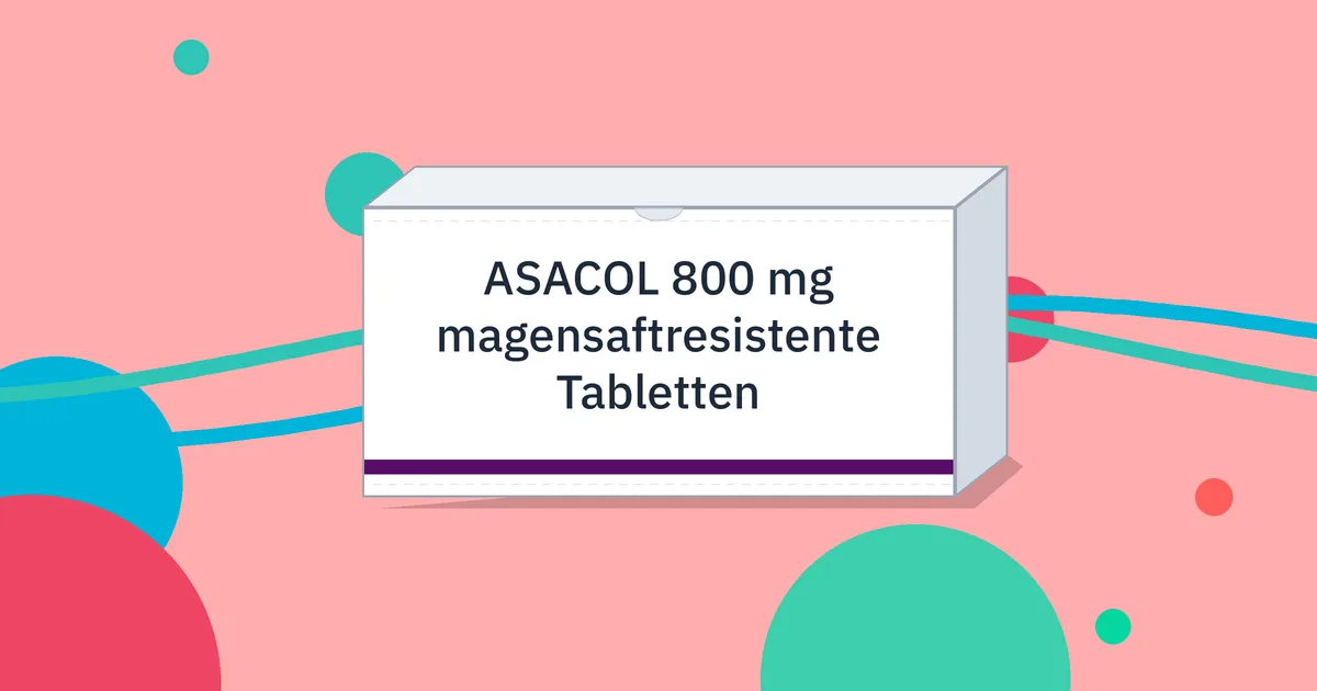 Symbolbild: Packung mit der Aufschrift ASACOL 800 mg magensaftresistente Tabletten (PZN 11223200) – Verfügbarkeit und Bezug in Apotheken in Frankfurt am Main