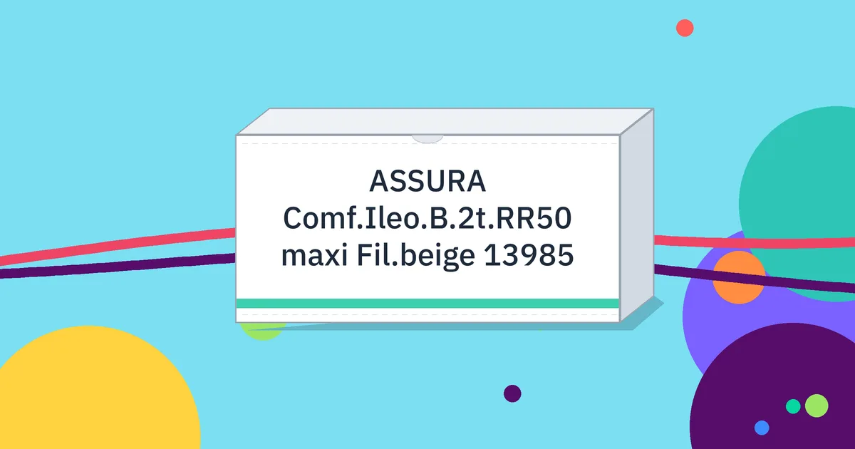 Symbolbild: Packung mit der Aufschrift ASSURA Comf.Ileo.B.2t.RR50 maxi Fil.beige 13985 (PZN 01095184) – Verfügbarkeit und Bezug in Apotheken in Frankfurt am Main