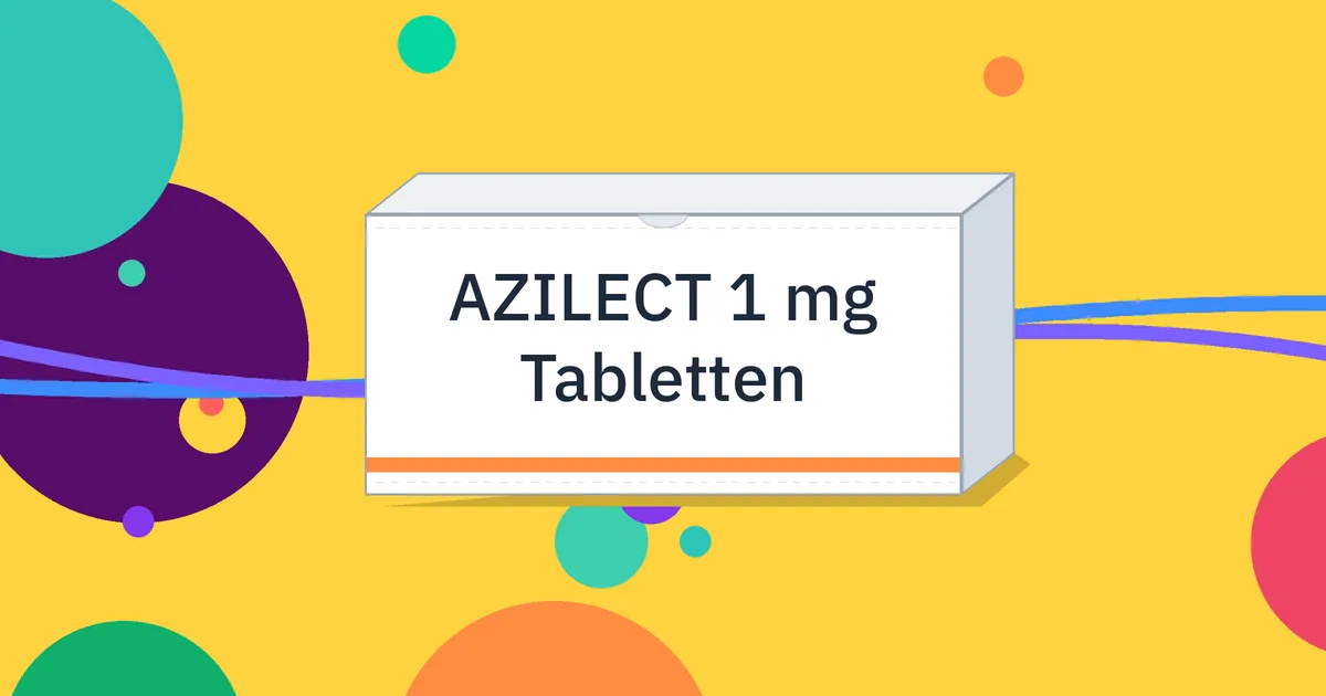 Symbolbild: Packung mit der Aufschrift AZILECT 1 mg Tabletten (PZN 10989584) – Verfügbarkeit und Bezug in Apotheken in Frankfurt am Main