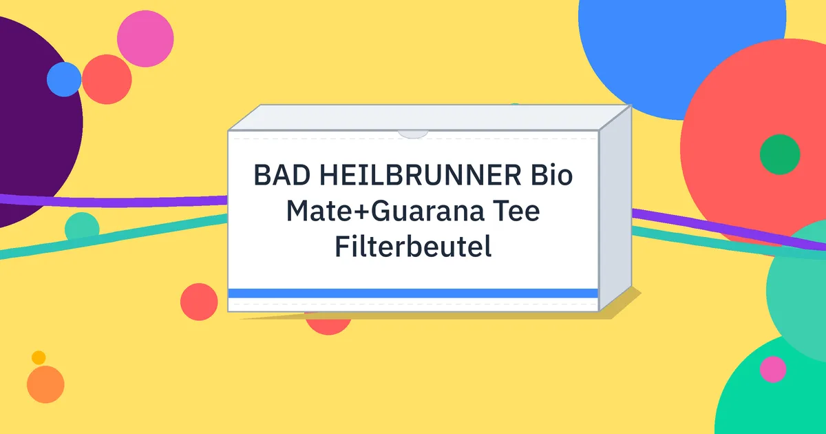 Symbolbild: Packung mit der Aufschrift BAD HEILBRUNNER Bio Mate+Guarana Tee Filterbeutel (PZN 17955111) – Verfügbarkeit und Bezug in Apotheken in Frankfurt am Main