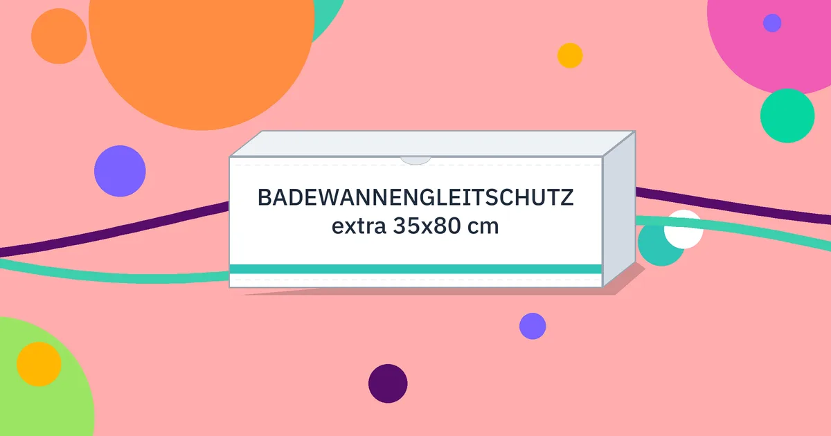 Symbolbild: Packung mit der Aufschrift BADEWANNENGLEITSCHUTZ extra 35x80 cm (PZN 03628354) – Verfügbarkeit und Bezug in Apotheken in Frankfurt am Main