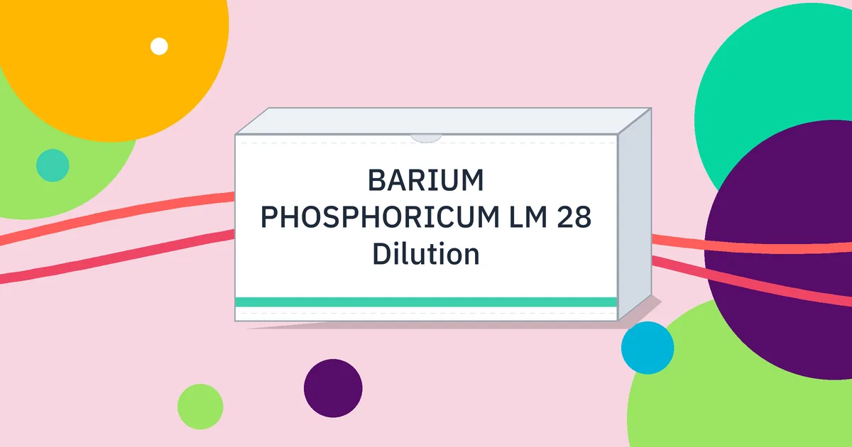 Symbolbild: Packung mit der Aufschrift BARIUM PHOSPHORICUM LM 28 Dilution (PZN 13379656) – Verfügbarkeit und Bezug in Apotheken in Frankfurt am Main