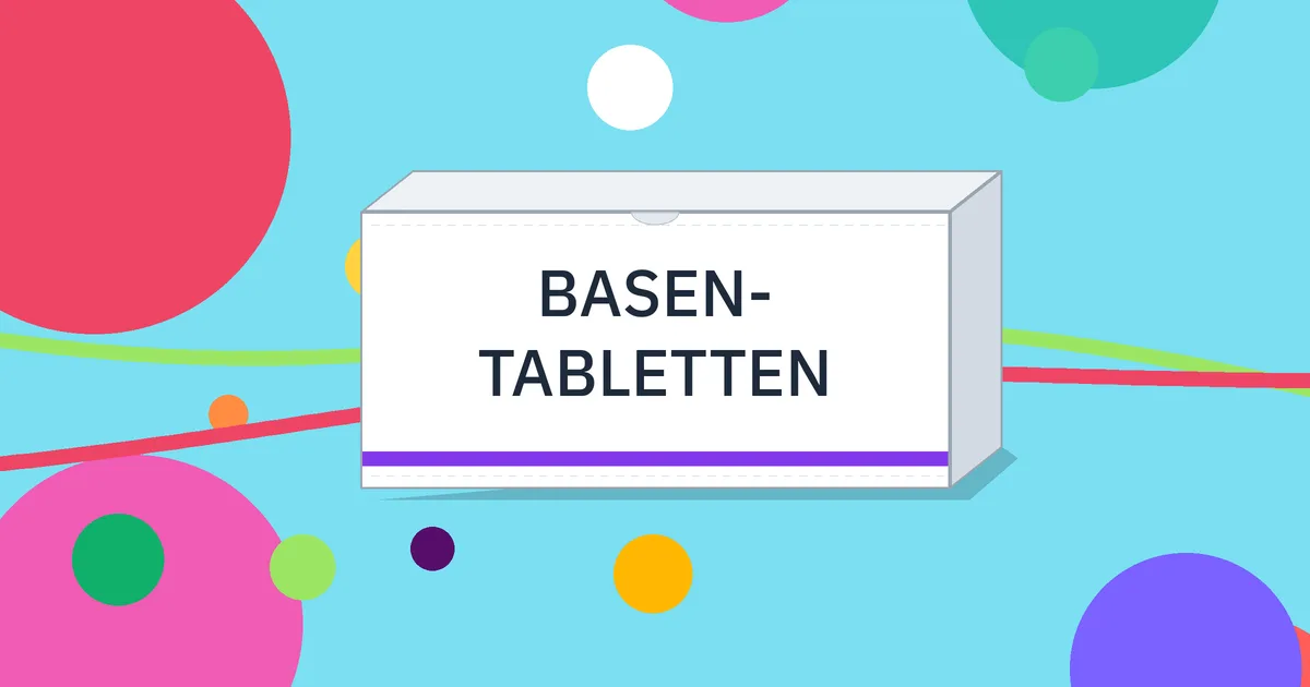 Symbolbild: Packung mit der Aufschrift BASEN-TABLETTEN (PZN 17869558) – Verfügbarkeit und Bezug in Apotheken in Frankfurt am Main