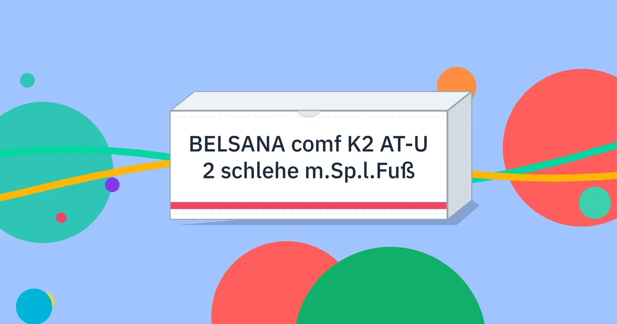 Symbolbild: Packung mit der Aufschrift BELSANA comf K2 AT-U 2 schlehe m.Sp.l.Fuß (PZN 12333149) – Verfügbarkeit und Bezug in Apotheken in Frankfurt am Main