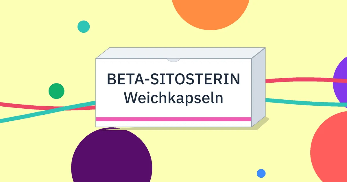 Symbolbild: Packung mit der Aufschrift BETA-SITOSTERIN Weichkapseln (PZN 18453759) – Verfügbarkeit und Bezug in Apotheken in Frankfurt am Main