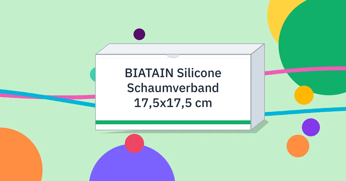 Symbolbild: Packung mit der Aufschrift BIATAIN Silicone Schaumverband 17,5x17,5 cm (PZN 03880585) – Verfügbarkeit und Bezug in Apotheken in Frankfurt am Main