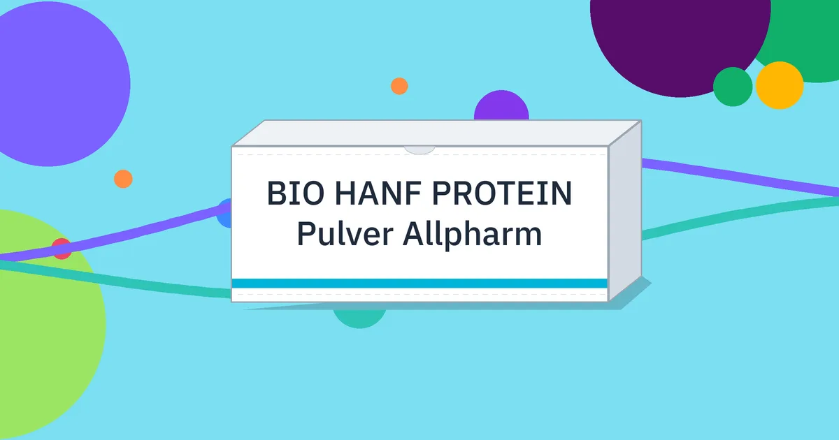Symbolbild: Packung mit der Aufschrift BIO HANF PROTEIN Pulver Allpharm (PZN 19510181) – Verfügbarkeit und Bezug in Apotheken in Frankfurt am Main