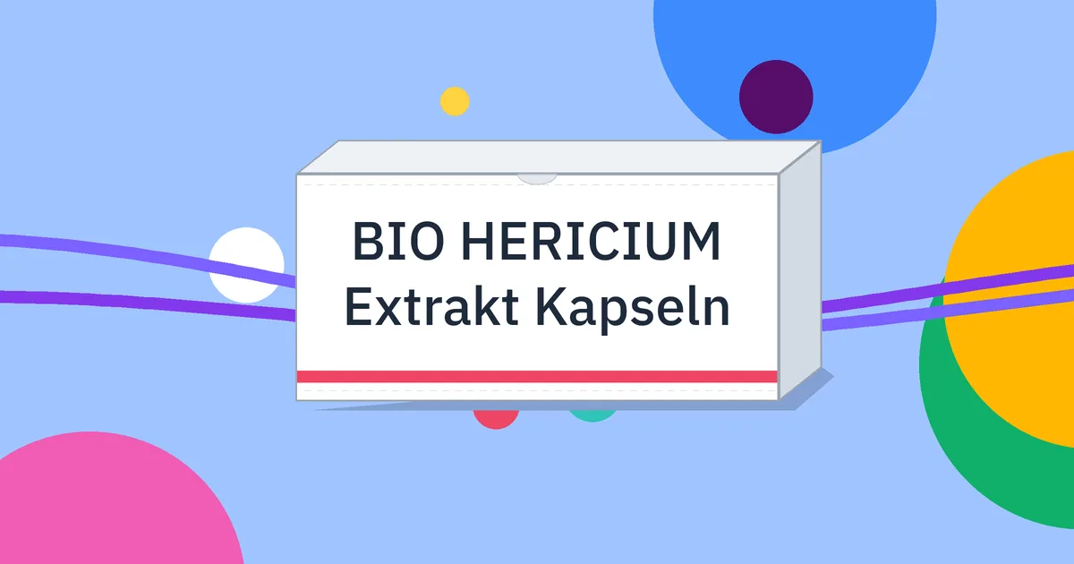 Symbolbild: Packung mit der Aufschrift BIO HERICIUM Extrakt Kapseln (PZN 10790316) – Verfügbarkeit und Bezug in Apotheken in Frankfurt am Main