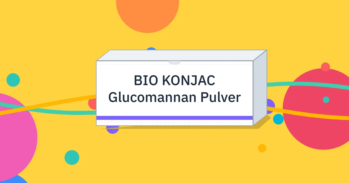 Symbolbild: Packung mit der Aufschrift BIO KONJAC Glucomannan Pulver (PZN 11109390) – Verfügbarkeit und Bezug in Apotheken in Frankfurt am Main