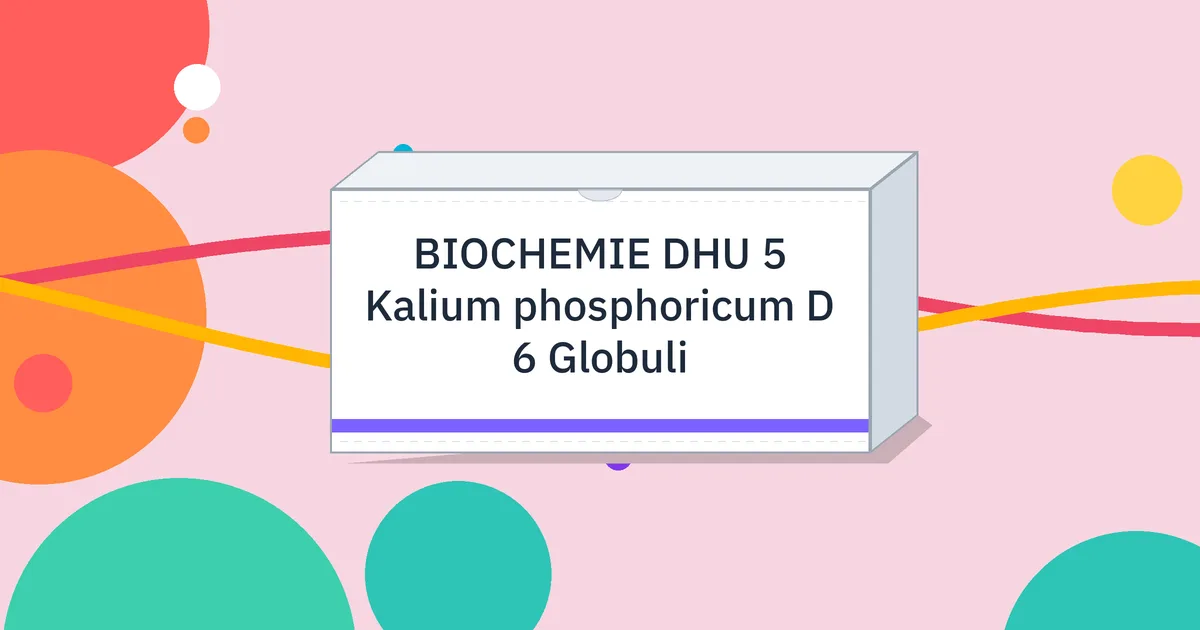 Symbolbild: Packung mit der Aufschrift BIOCHEMIE DHU 5 Kalium phosphoricum D 6 Globuli (PZN 10545901) – Verfügbarkeit und Bezug in Apotheken in Frankfurt am Main
