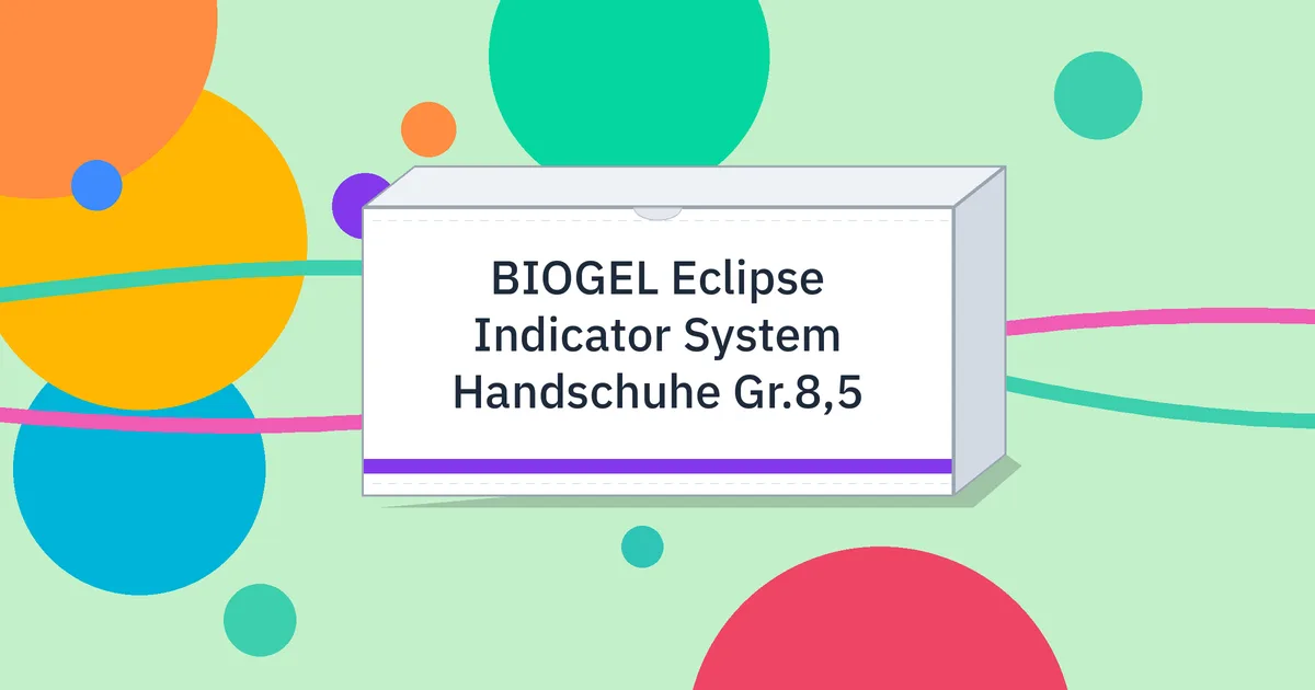 Symbolbild: Packung mit der Aufschrift BIOGEL Eclipse Indicator System Handschuhe Gr.8,5 (PZN 04701780) – Verfügbarkeit und Bezug in Apotheken in Frankfurt am Main