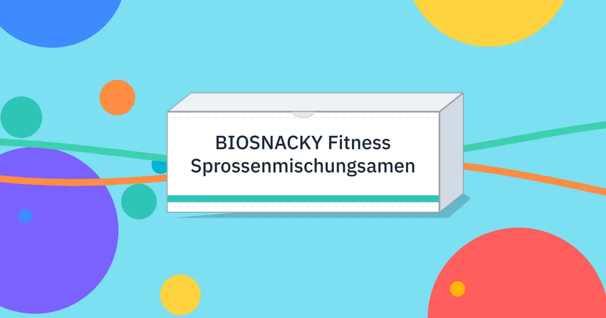 Symbolbild: Packung mit der Aufschrift BIOSNACKY Fitness Sprossenmischungsamen (PZN 02285774) – Verfügbarkeit und Bezug in Apotheken in Frankfurt am Main