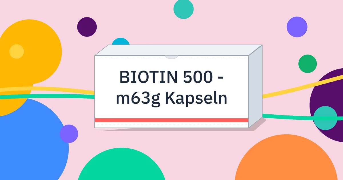 Symbolbild: Packung mit der Aufschrift BIOTIN 500 -m63g Kapseln (PZN 17964966) – Verfügbarkeit und Bezug in Apotheken in Frankfurt am Main