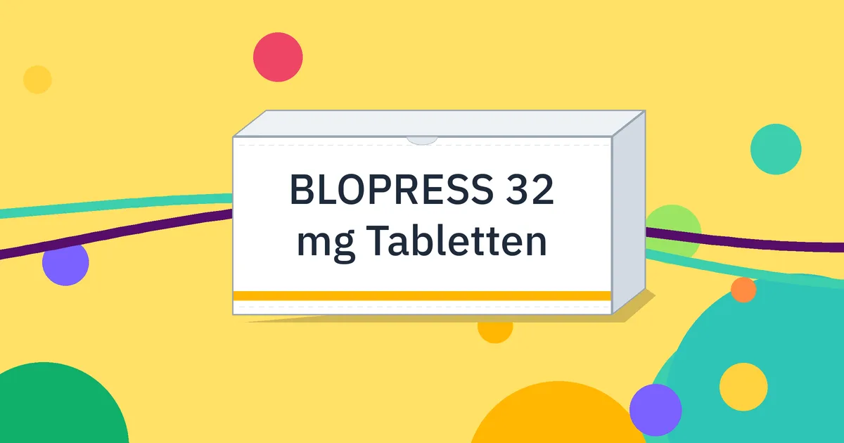 Symbolbild: Packung mit der Aufschrift BLOPRESS 32 mg Tabletten (PZN 05992236) – Verfügbarkeit und Bezug in Apotheken in Frankfurt am Main