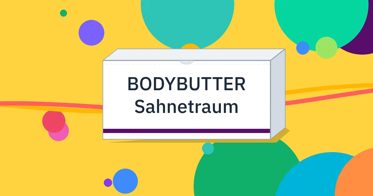 Symbolbild: Packung mit der Aufschrift BODYBUTTER Sahnetraum (PZN 20520351) – Verfügbarkeit und Bezug in Apotheken in Frankfurt am Main