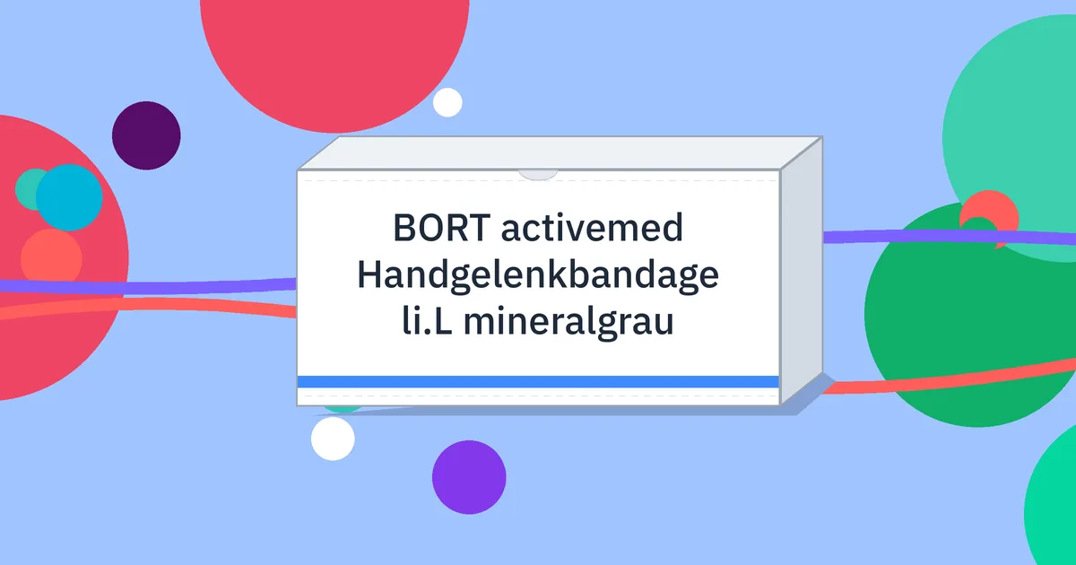 Symbolbild: Packung mit der Aufschrift BORT activemed Handgelenkbandage li.L mineralgrau (PZN 15256219) – Verfügbarkeit und Bezug in Apotheken in Frankfurt am Main