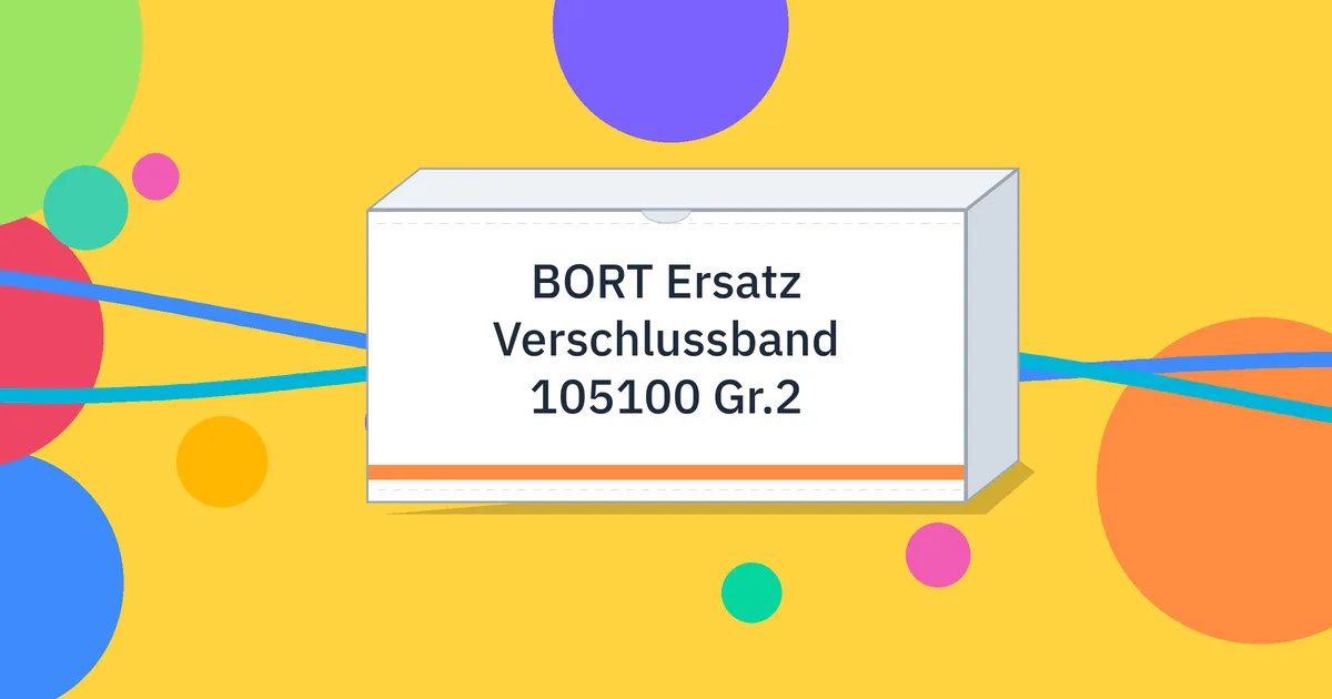 Symbolbild: Packung mit der Aufschrift BORT Ersatz Verschlussband 105100 Gr.2 (PZN 17842683) – Verfügbarkeit und Bezug in Apotheken in Frankfurt am Main
