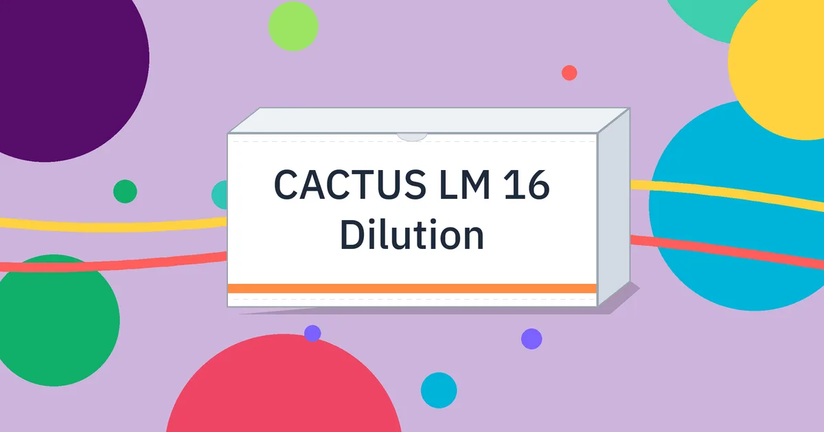 Symbolbild: Packung mit der Aufschrift CACTUS LM 16 Dilution (PZN 12797475) – Verfügbarkeit und Bezug in Apotheken in Frankfurt am Main