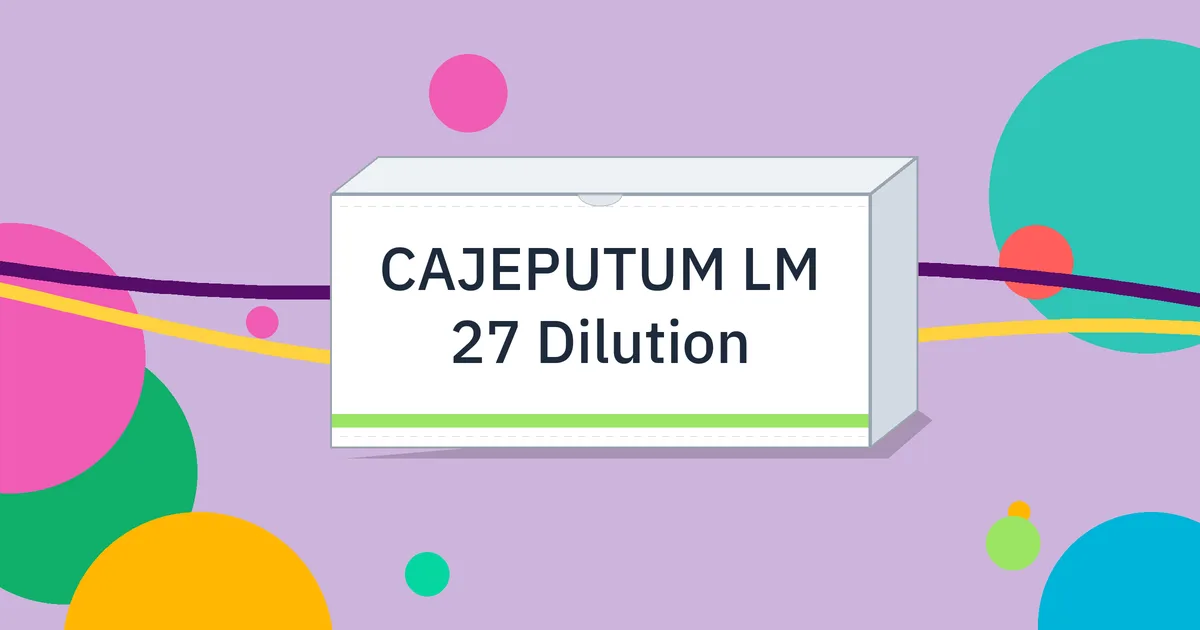 Symbolbild: Packung mit der Aufschrift CAJEPUTUM LM 27 Dilution (PZN 12799735) – Verfügbarkeit und Bezug in Apotheken in Frankfurt am Main