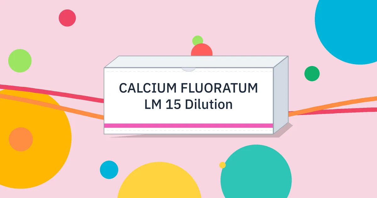 Symbolbild: Packung mit der Aufschrift CALCIUM FLUORATUM LM 15 Dilution (PZN 12804376) – Verfügbarkeit und Bezug in Apotheken in Frankfurt am Main