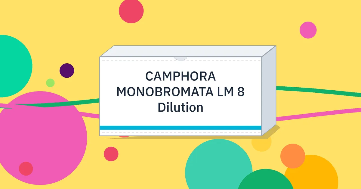 Symbolbild: Packung mit der Aufschrift CAMPHORA MONOBROMATA LM 8 Dilution (PZN 13411986) – Verfügbarkeit und Bezug in Apotheken in Frankfurt am Main