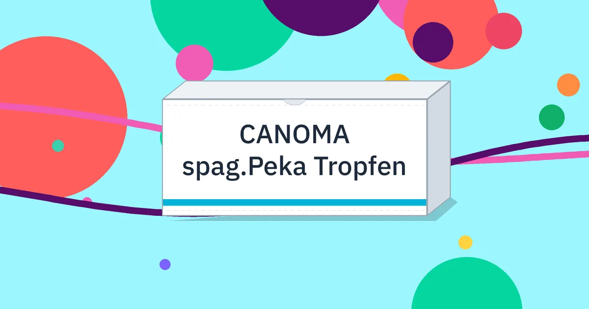Symbolbild: Packung mit der Aufschrift CANOMA spag.Peka Tropfen (PZN 04263191) – Verfügbarkeit und Bezug in Apotheken in Frankfurt am Main