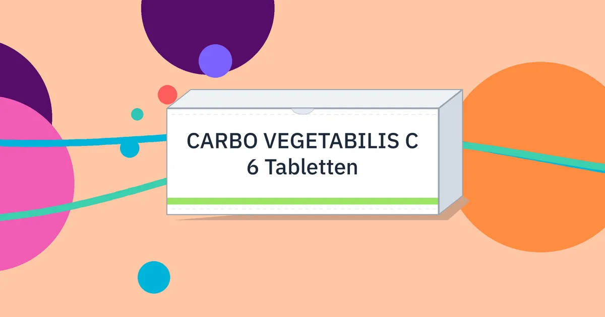 Symbolbild: Packung mit der Aufschrift CARBO VEGETABILIS C 6 Tabletten (PZN 07163567) – Verfügbarkeit und Bezug in Apotheken in Frankfurt am Main