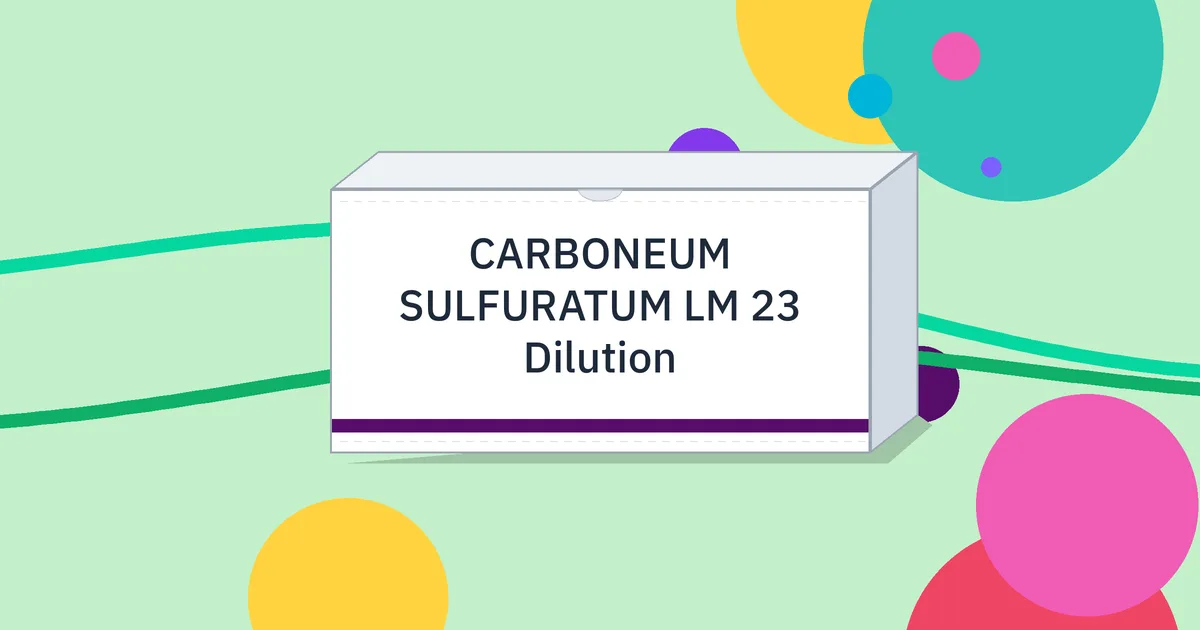 Symbolbild: Packung mit der Aufschrift CARBONEUM SULFURATUM LM 23 Dilution (PZN 12809994) – Verfügbarkeit und Bezug in Apotheken in Frankfurt am Main