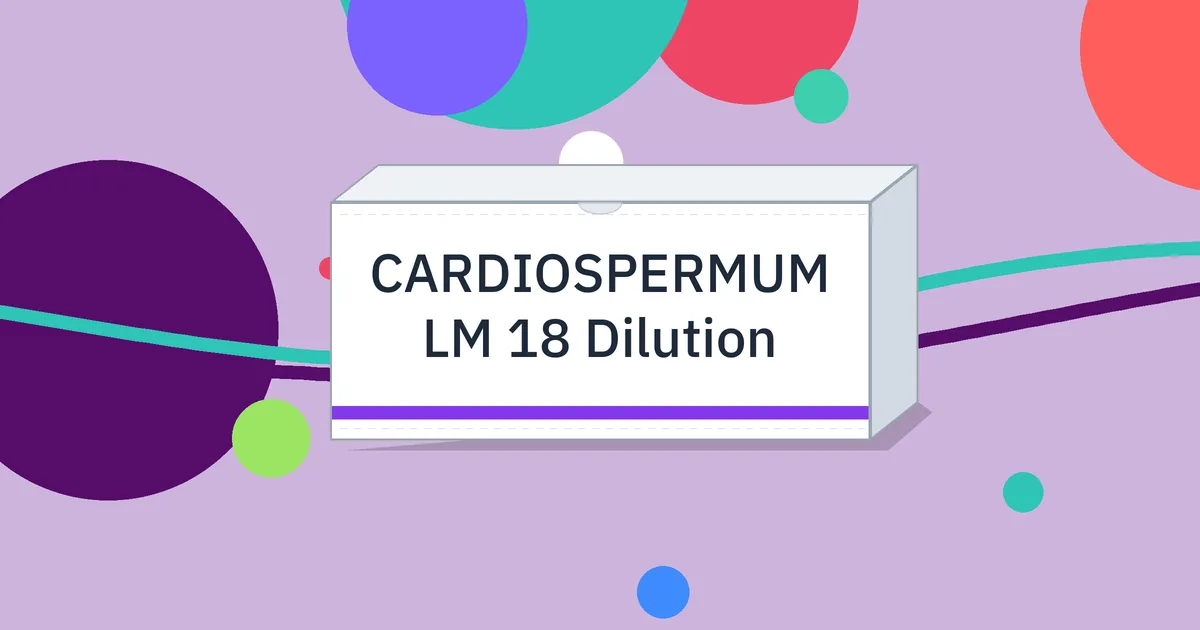 Symbolbild: Packung mit der Aufschrift CARDIOSPERMUM LM 18 Dilution (PZN 12810394) – Verfügbarkeit und Bezug in Apotheken in Frankfurt am Main