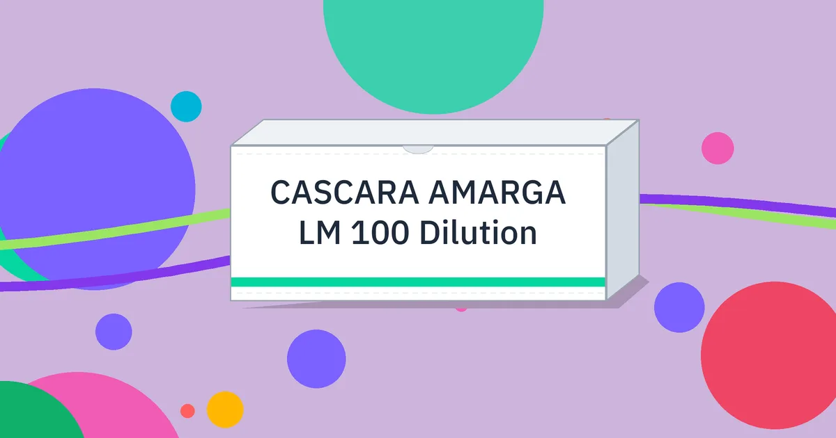 Symbolbild: Packung mit der Aufschrift CASCARA AMARGA LM 100 Dilution (PZN 13432735) – Verfügbarkeit und Bezug in Apotheken in Frankfurt am Main