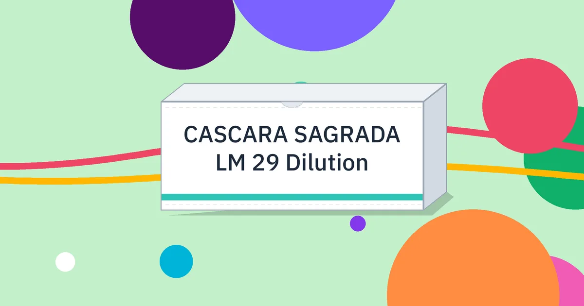 Symbolbild: Packung mit der Aufschrift CASCARA SAGRADA LM 29 Dilution (PZN 13433114) – Verfügbarkeit und Bezug in Apotheken in Frankfurt am Main