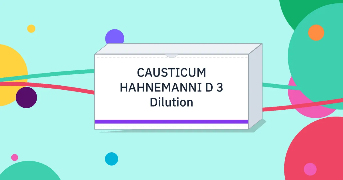 Symbolbild: Packung mit der Aufschrift CAUSTICUM HAHNEMANNI D 3 Dilution (PZN 02401476) – Verfügbarkeit und Bezug in Apotheken in Frankfurt am Main