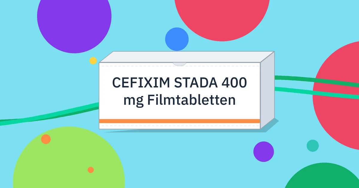 Symbolbild: Packung mit der Aufschrift CEFIXIM STADA 400 mg Filmtabletten (PZN 05124161) – Verfügbarkeit und Bezug in Apotheken in Frankfurt am Main