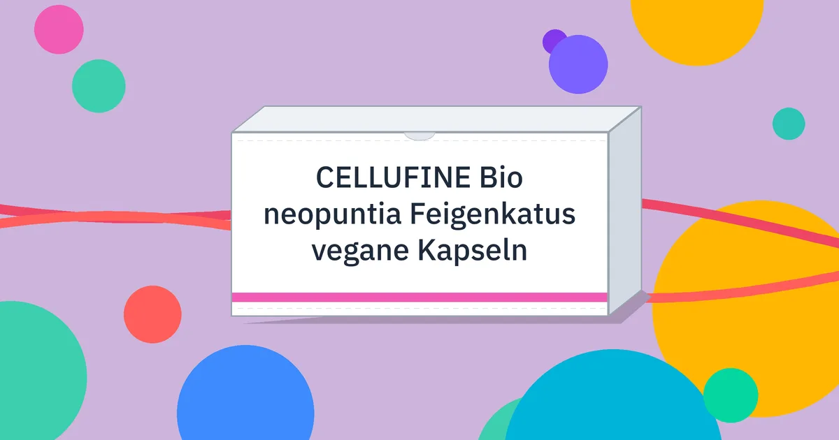 Symbolbild: Packung mit der Aufschrift CELLUFINE Bio neopuntia Feigenkatus vegane Kapseln (PZN 19192640) – Verfügbarkeit und Bezug in Apotheken in Frankfurt am Main