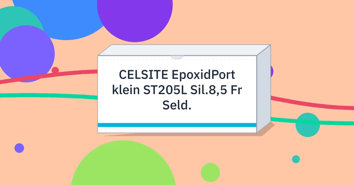 Symbolbild: Packung mit der Aufschrift CELSITE EpoxidPort klein ST205L Sil.8,5 Fr Seld. (PZN 10225958) – Verfügbarkeit und Bezug in Apotheken in Frankfurt am Main