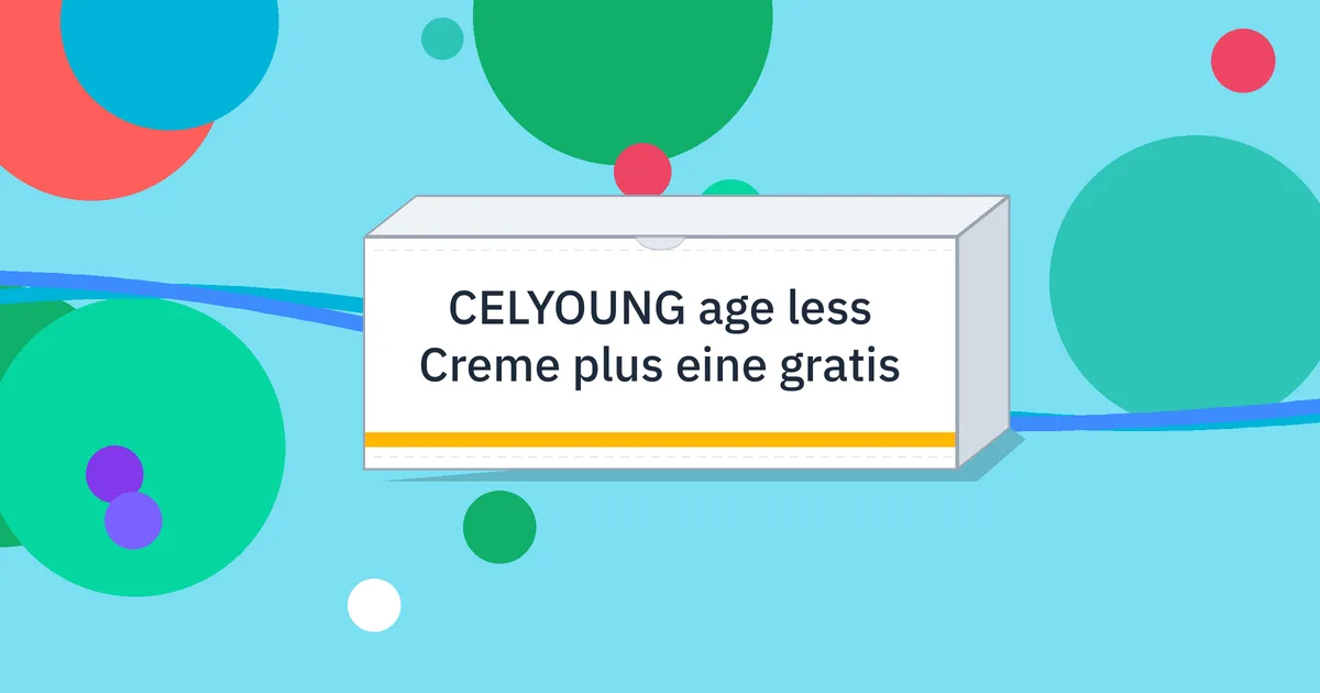 Symbolbild: Packung mit der Aufschrift CELYOUNG age less Creme plus eine gratis (PZN 10118642) – Verfügbarkeit und Bezug in Apotheken in Frankfurt am Main